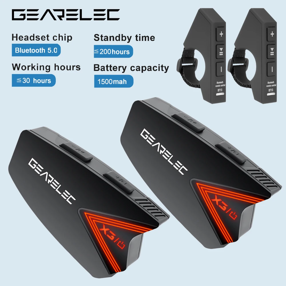 GEARELEC-X3-Motorcycle-Helmet-Headset-BT-Hands-free-call-Stereo-Anti ...