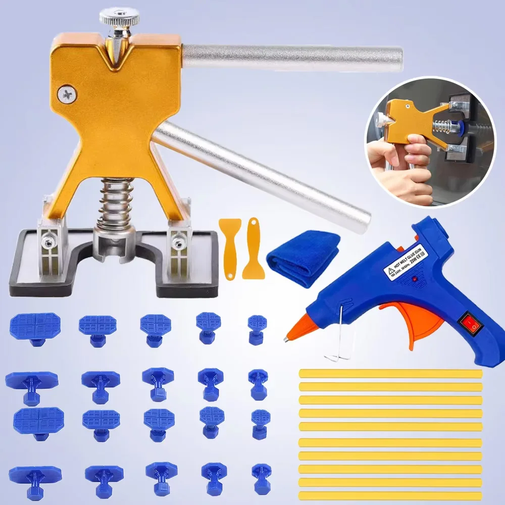 EU/US Plug Paintless Car Dent Puller Remover Kit Glue Gun Dent Lifter ...