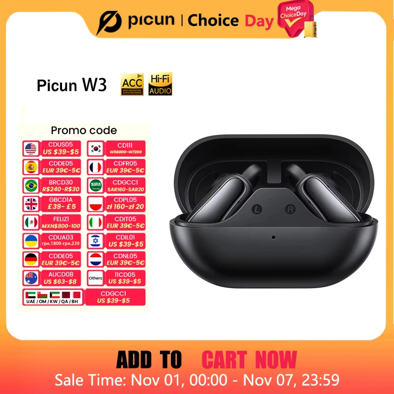 Picun-W3-OWS-Earphones-Wireless-5-4-Gaming-Low-Latency-3D-Surround ...