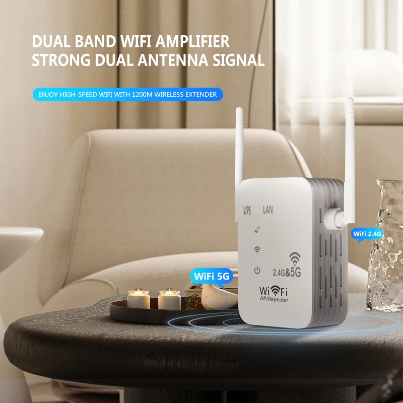 2-4G-5Ghz-Wireless-WiFi-Repeater-Dual-WiFi-Signal-Booster-300M-1200Mbps ...