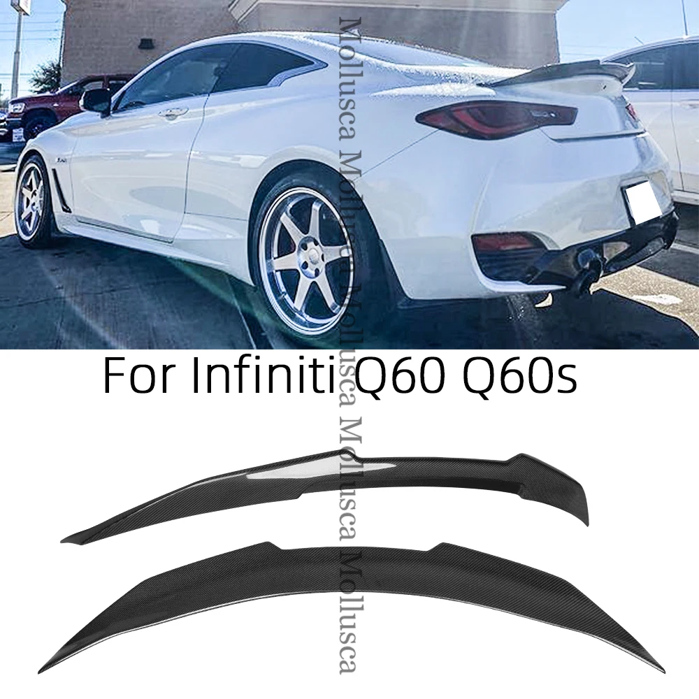 For Infiniti Q60 Q60S Coupe PSM Style Carbon fiber Rear Spoiler Trunk ...