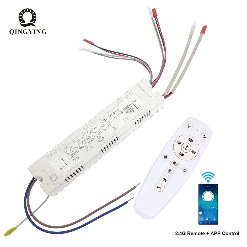 2-4G-Driver-25-40Wx4-RGB-30-60LED-Intelligent-LED-Power-Supply-Remote ...