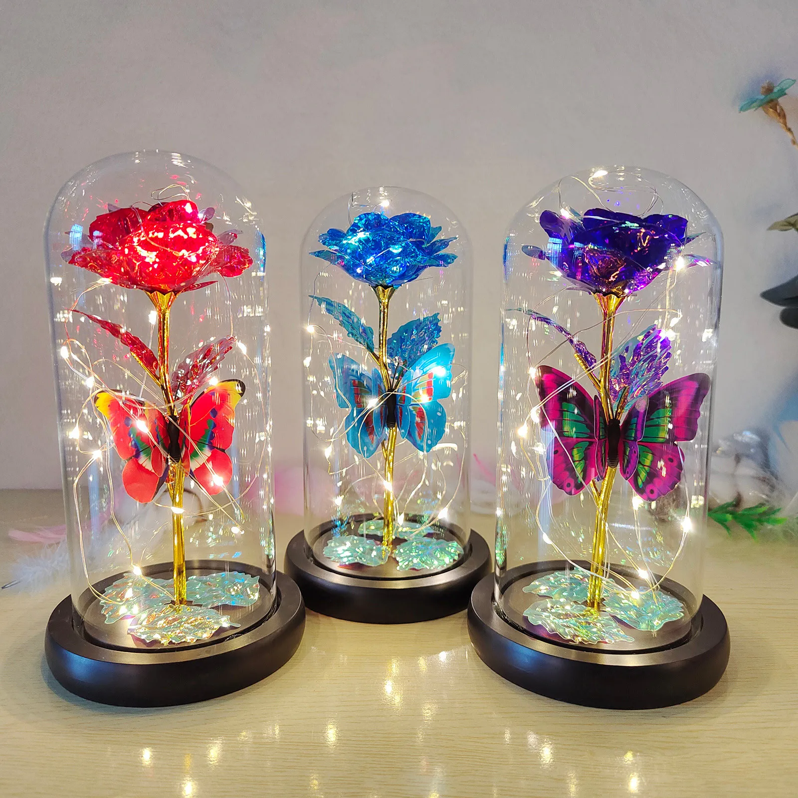 Galaxy-Rose-Artificial-Flowers-Rose-LED-Light-Beauty-and-the-Beast-Rose ...