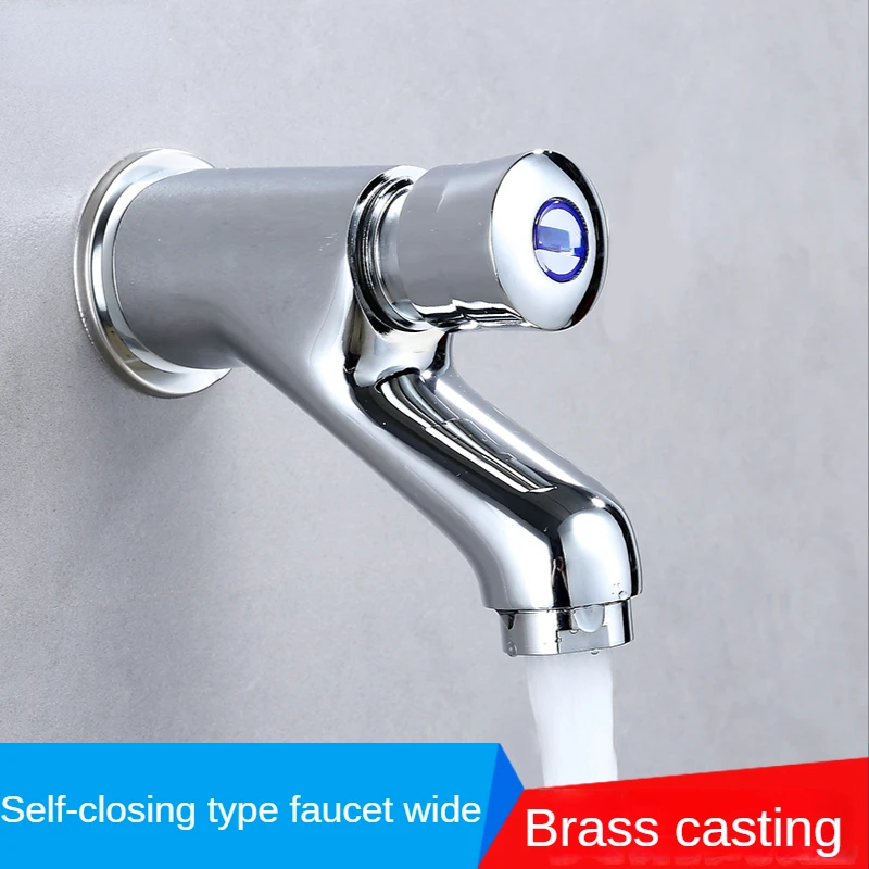 Entrance To The Wall Delay Valve Single Cold Basin Faucet Button Self ...