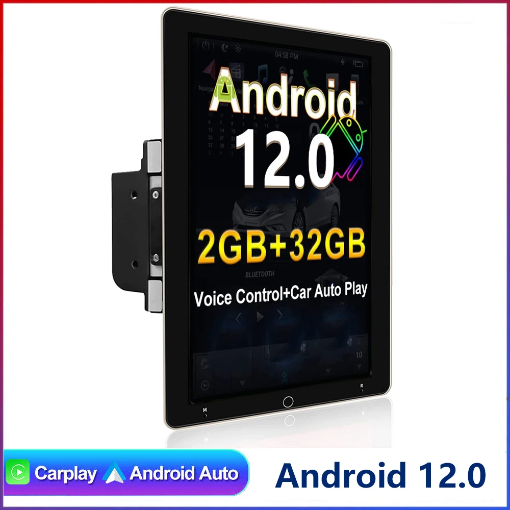 Automatic-Rotatable-2-Din-Android-12-0-Apple-Android-CarPlay-10-Inch ...