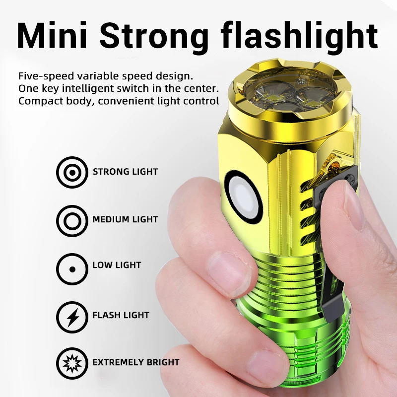 Powerful 3LED Super Bright Flashlight Portable Mini Burst Flash Torch ...