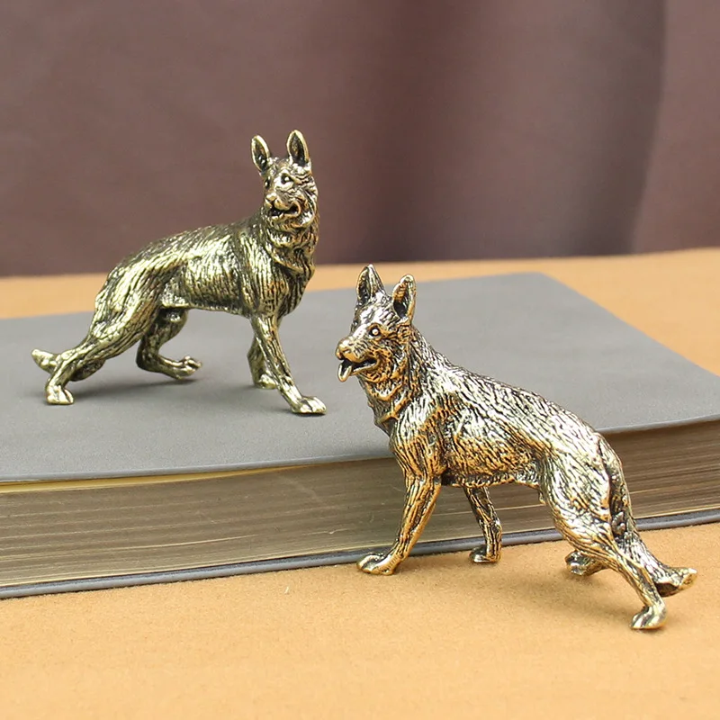 Vintage-German-Shepherds-Dog-Statue-Ornament-Pure-Brass-Animal-Miniature-Figurine-Living-Room ...