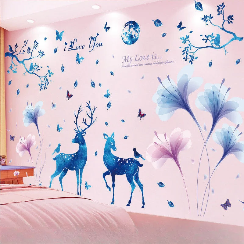 DIY-Living-Room-Wall-Stickers-Decor-Self-adhesive-Flowers-Butterfly ...