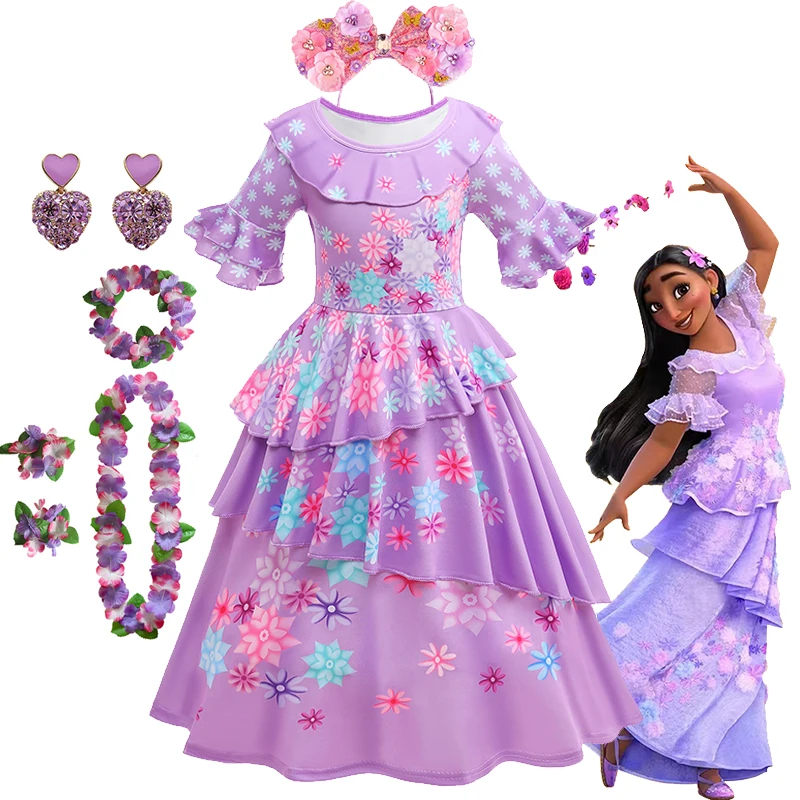 Disney Encanto Mirabel Isabella Girls Princess Dress Cosplay With ...