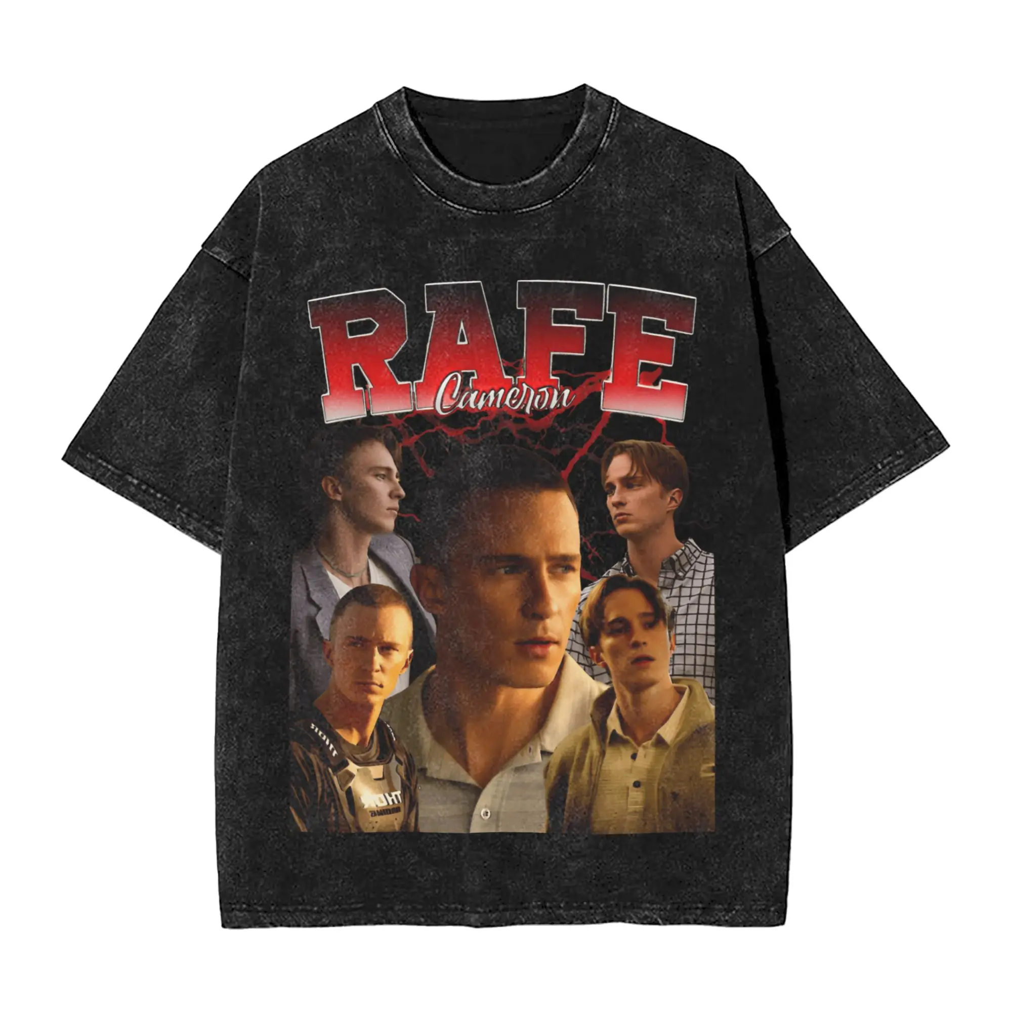 Rafe Cameron Retro Style Washed T Shirt Men Vintage Cotton T Shirts ...