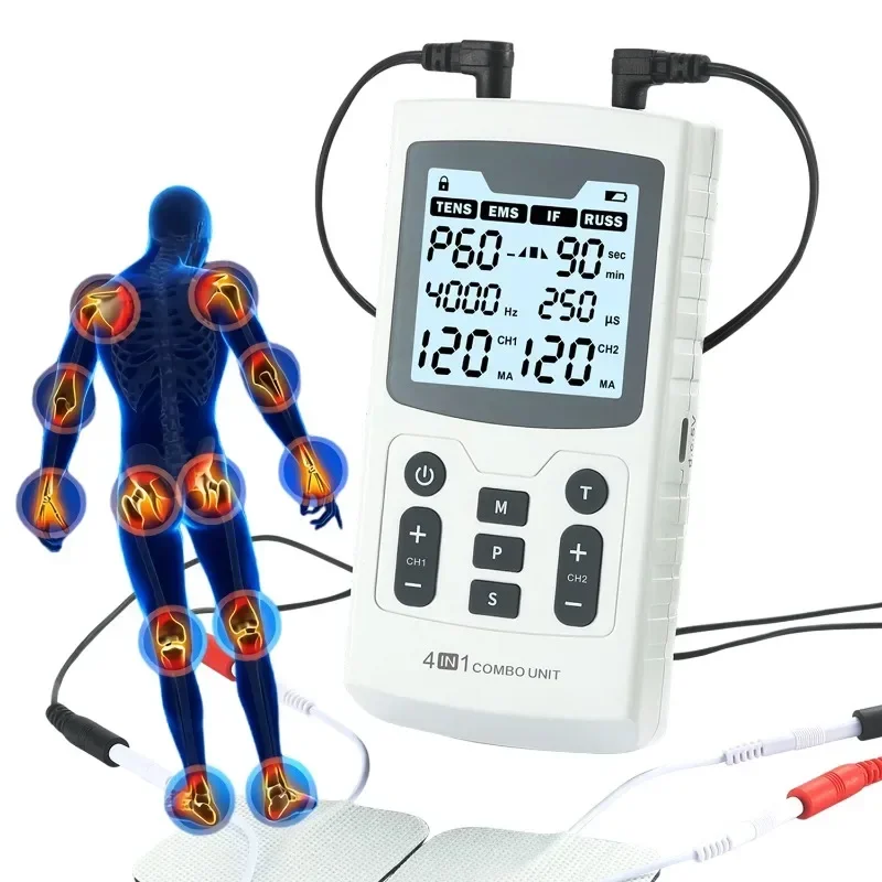 4-in-1-Combo-Health-Digital-IFC-RUSS-EMS-Tens-Unit-for-Back-Pain-Relief ...