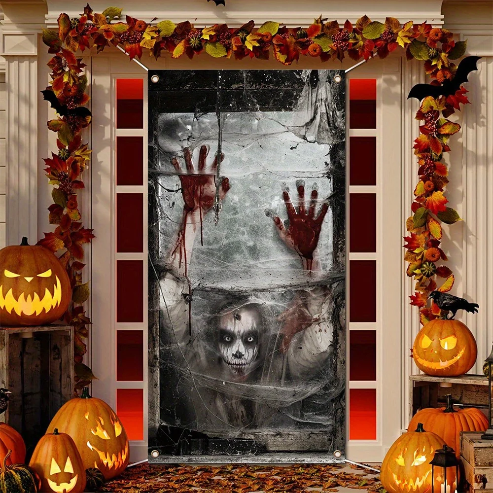 Happy Halloween! Bloody Zombie gate, outdoor and indoor decorations ...