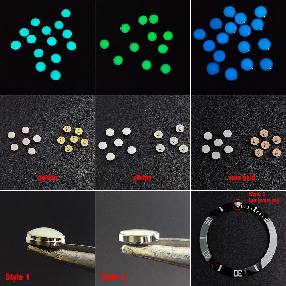 Green/Blue/Luminous Pip Suitable For Bezel Insert Lume Pip 12 Clock ...