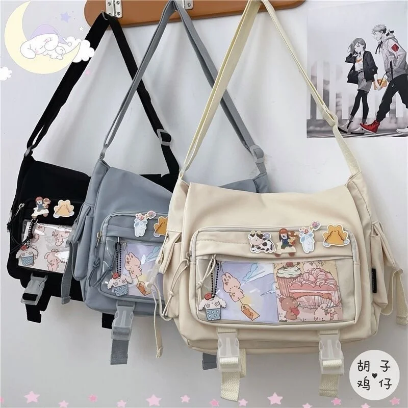 Japanese-Style-Women-Crossbody-Bag-Clear-Itabag-Transparent-Pocket-Book ...