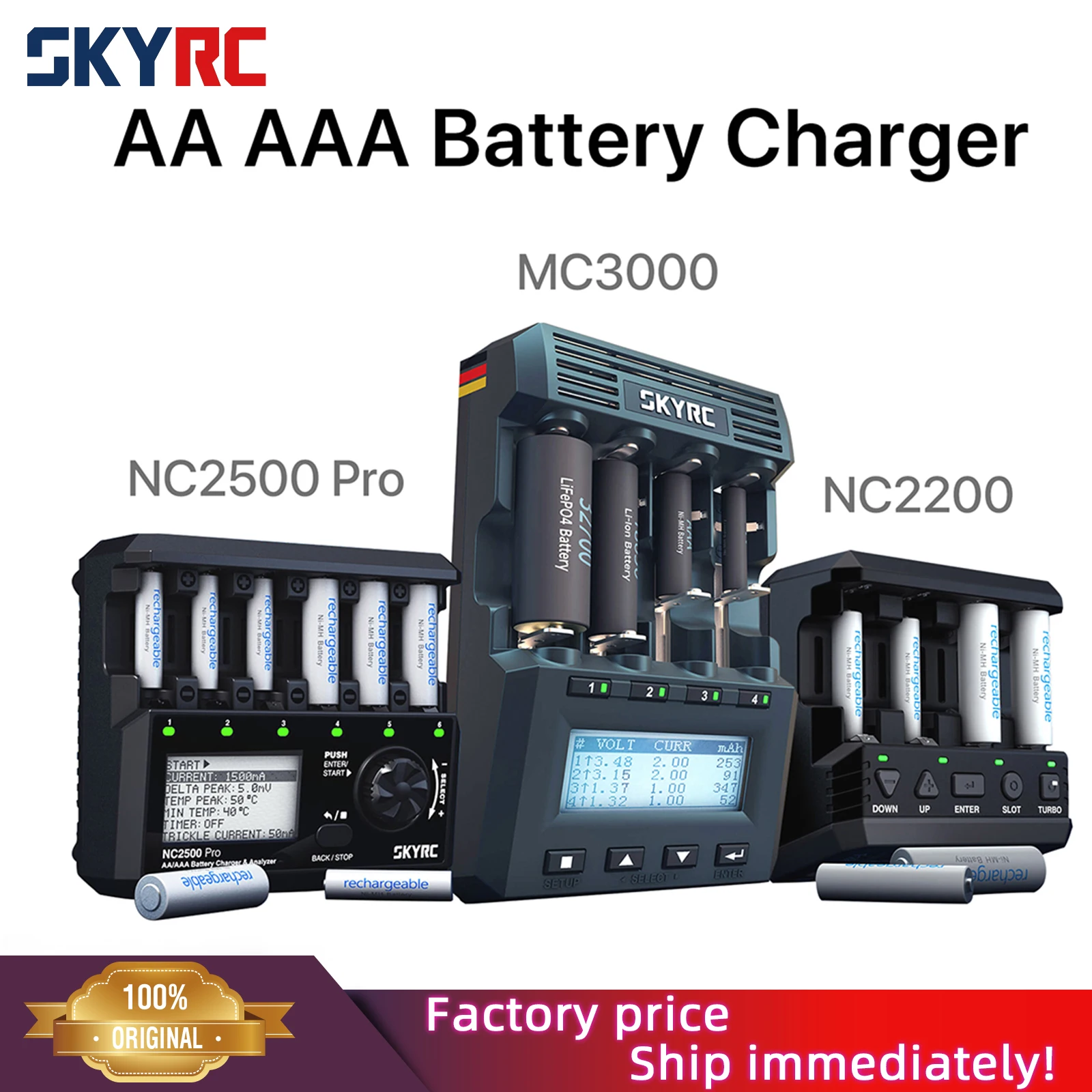 SKYRC-MC3000-Battery-Charger-NC2500-Pro-NC2200-for-AA-AAA-Nimh-Universal-Rechargeable-BT-LCD ...