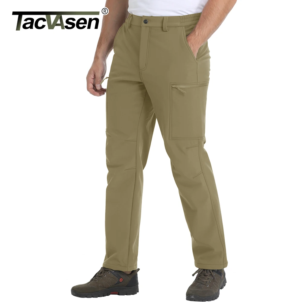 Tacvasen Warm Fleece Pants Winter Mens Hiking Work Pants Military Tactical Fishing Cargo Trouser ...