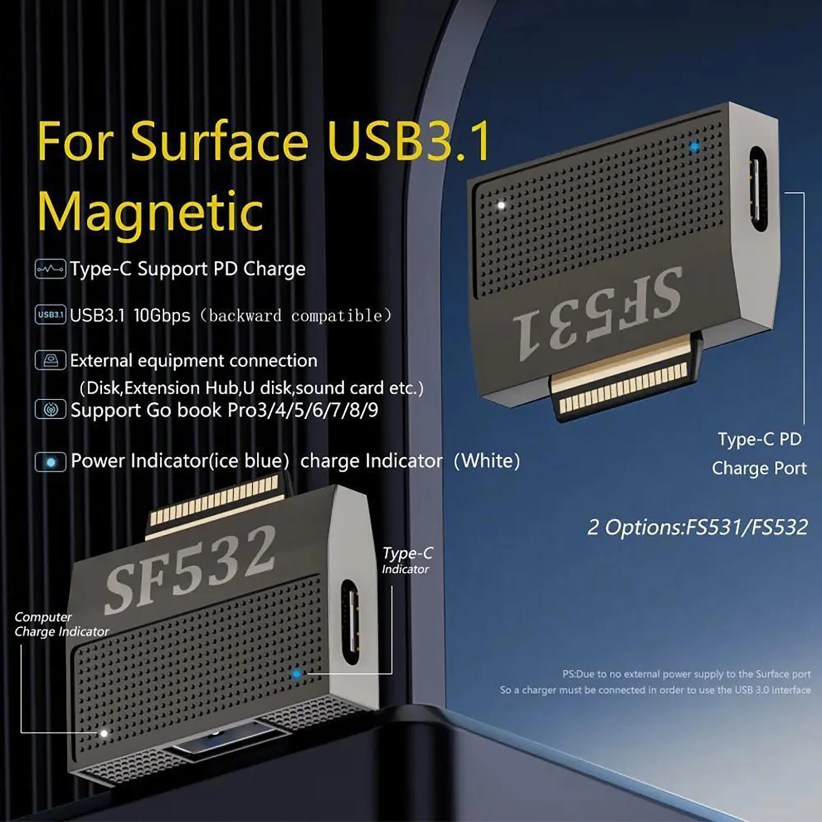 Conector-Conversor-de-Carregamento-R-pido-para-Microsoft-Surface ...