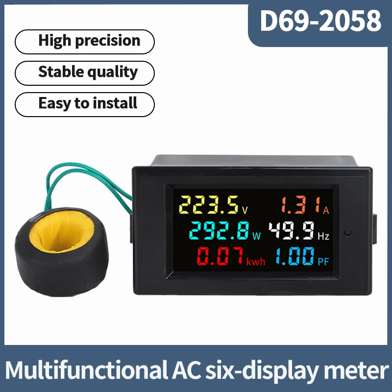 D69-2058-Six-Display-Meter-LCD-Household-Energy-Meter-Power-Tester ...