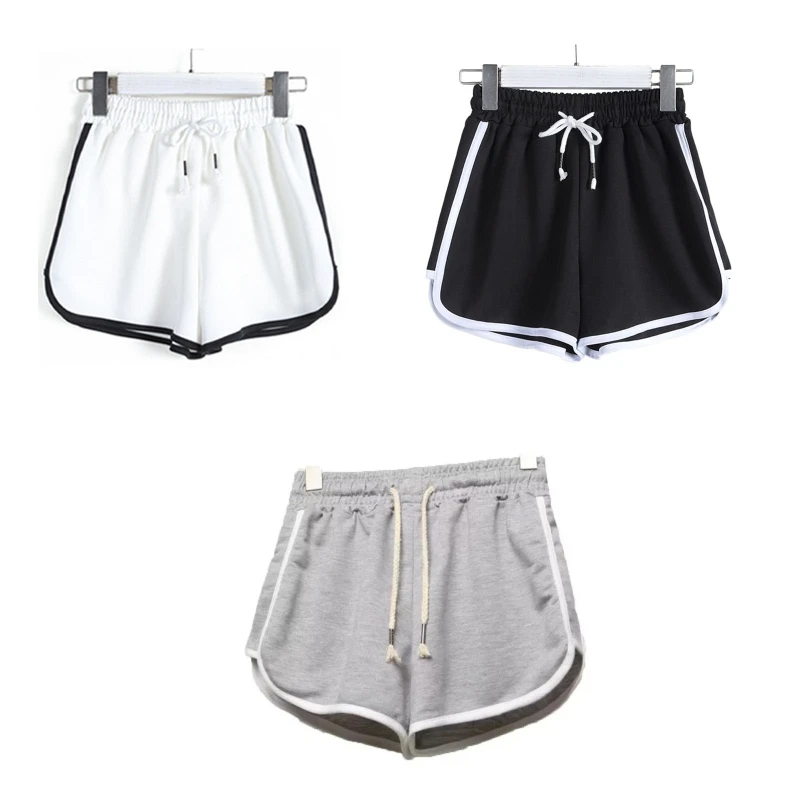 Women Plus Size Summer Athletic Sports Shorts Drawstring Waist Yoga ...