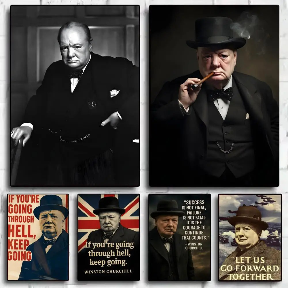 Winston C-Churchill Style Poster Perfect Sticker Self Adhesive Art ...