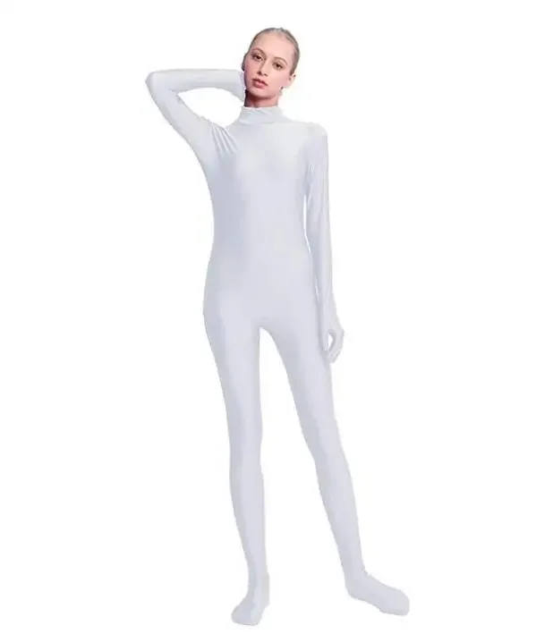SPEERISE Body de licra con pies para mujer, mono Zentai sexy de cuello ...