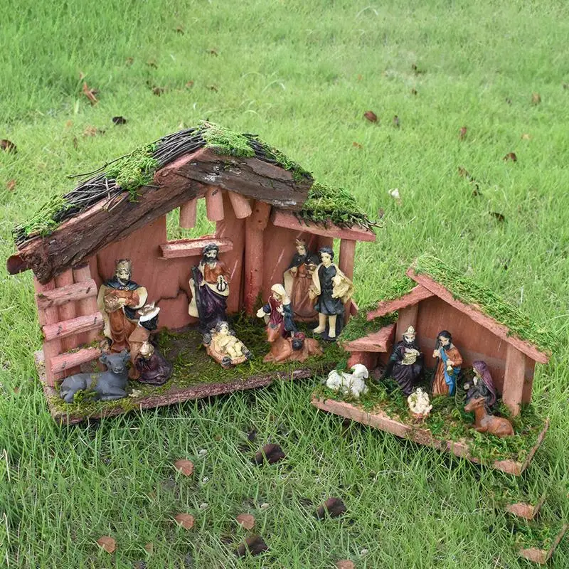 Nativity-Scene-Statue-Set-Christmas-Baby-Jesus-Crib-Manger-Figurine ...