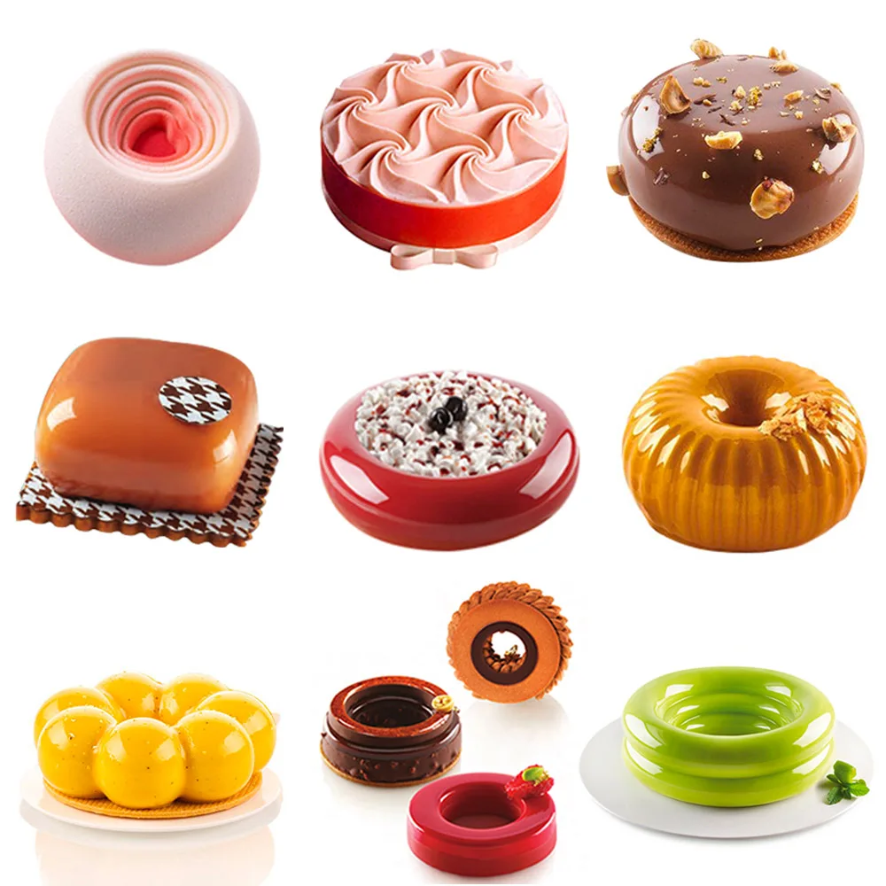 3D Silicone Cake Mold for Baking Cupcake Mousse Dessert Pan Bakeware ...