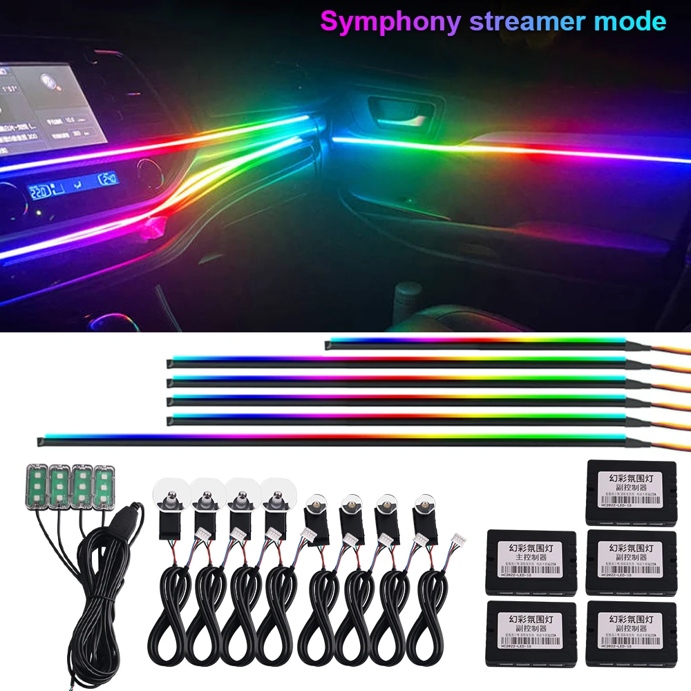 18 In 1 Symphony Rgb Led Atmosphere Car Light Interior Decoration Light ...