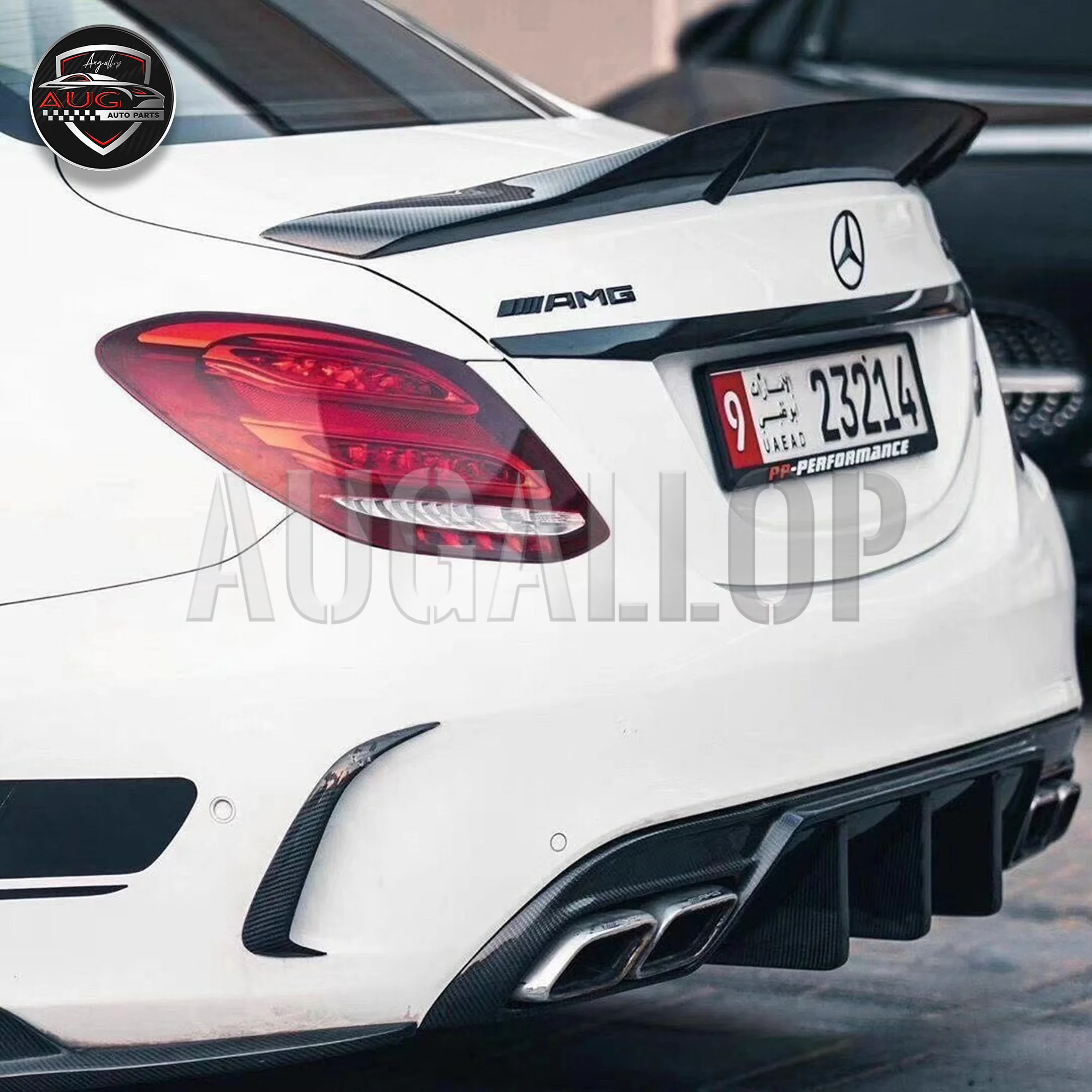 For-Mercedes-Benz-W205-C63-carbon-fiber-FD-rear-lip-AMG-tail-throat ...