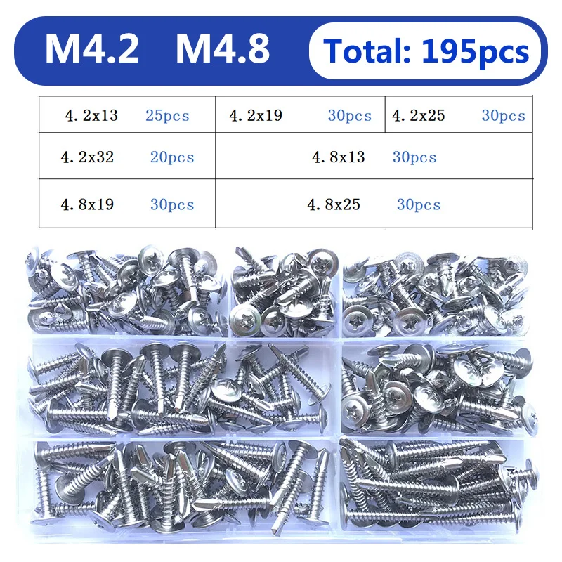 Round Pan Head Self Tapping Screw | Pan Head Stainless Steel Screws - 195pcs /set - Aliexpress