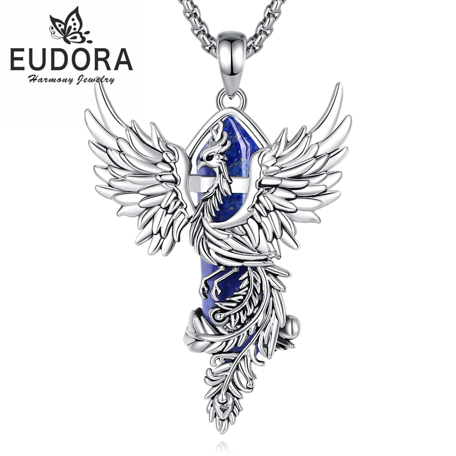 Eudora Phoenix Twining-collar prismático de lapislázuli Hexagonal ...