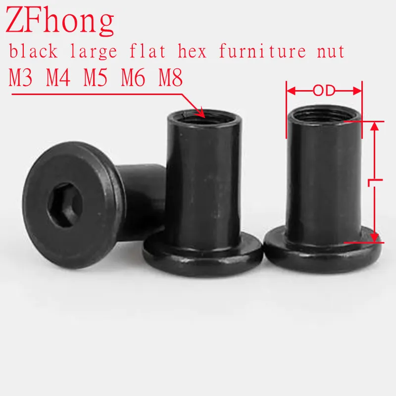 10-20pcs/lot M3 M4 M5 M6 M8 Black Large Flat Hex Socket Head Rivet ...