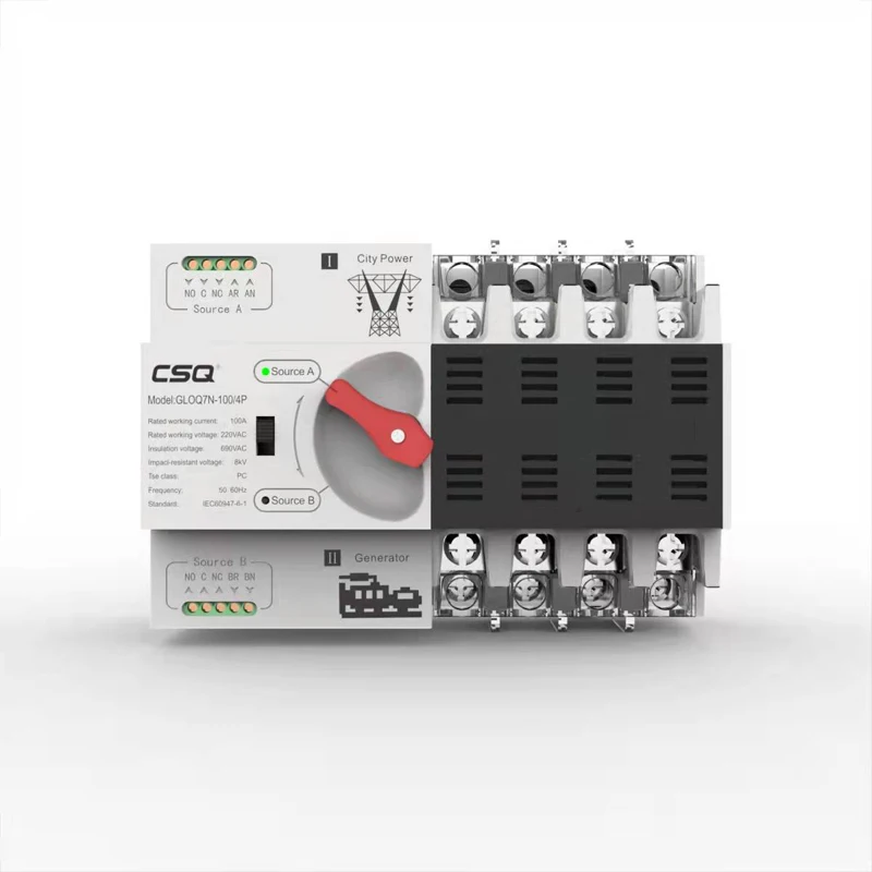 Csq 4P Din Rail Ats Pv És Inverter Kettős Teljesítményű Automatikus ...