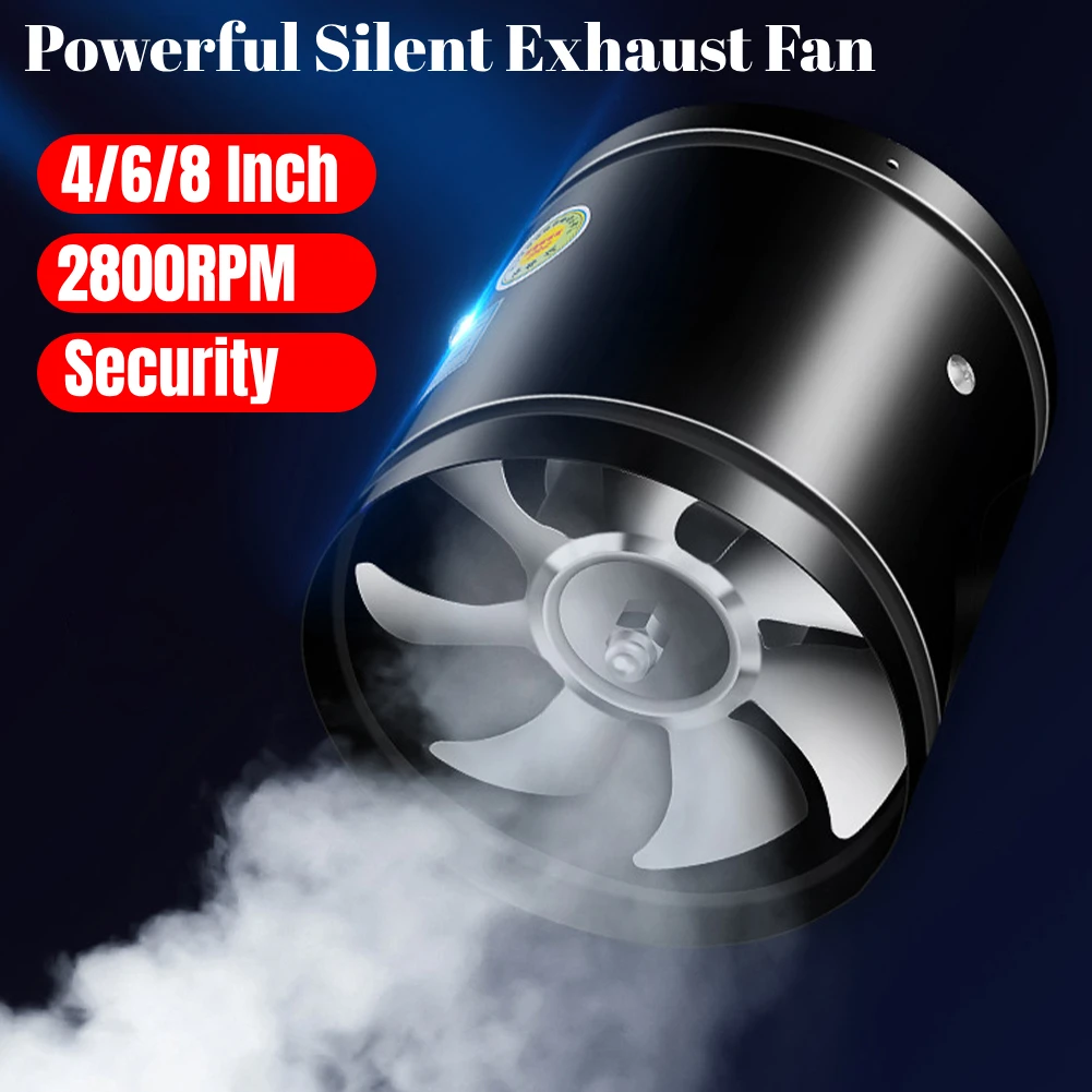 4/6/8 Inch Powerful Silent Exhaust Fan Toilet Ventilator Bathroom Air ...