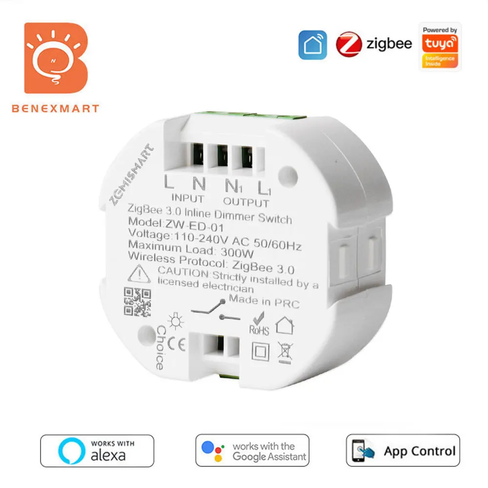 Benexmart-Zigbee-3-0-Smart-Inline-Dimmer-Switch-Brightness-Adjust-Work ...
