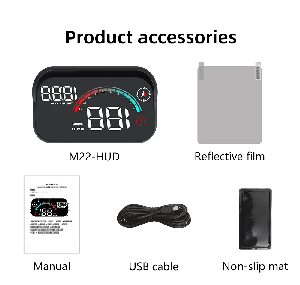 Generic New M22 Car GPS Up Display Speed RPM KMH MPH HUD GPS ...