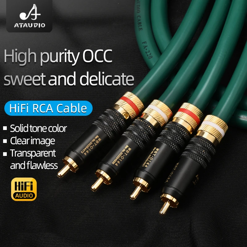 ATAUDIO HiFi RCA Cable for CD Player Amplifier 7N OCC 2-core with ...