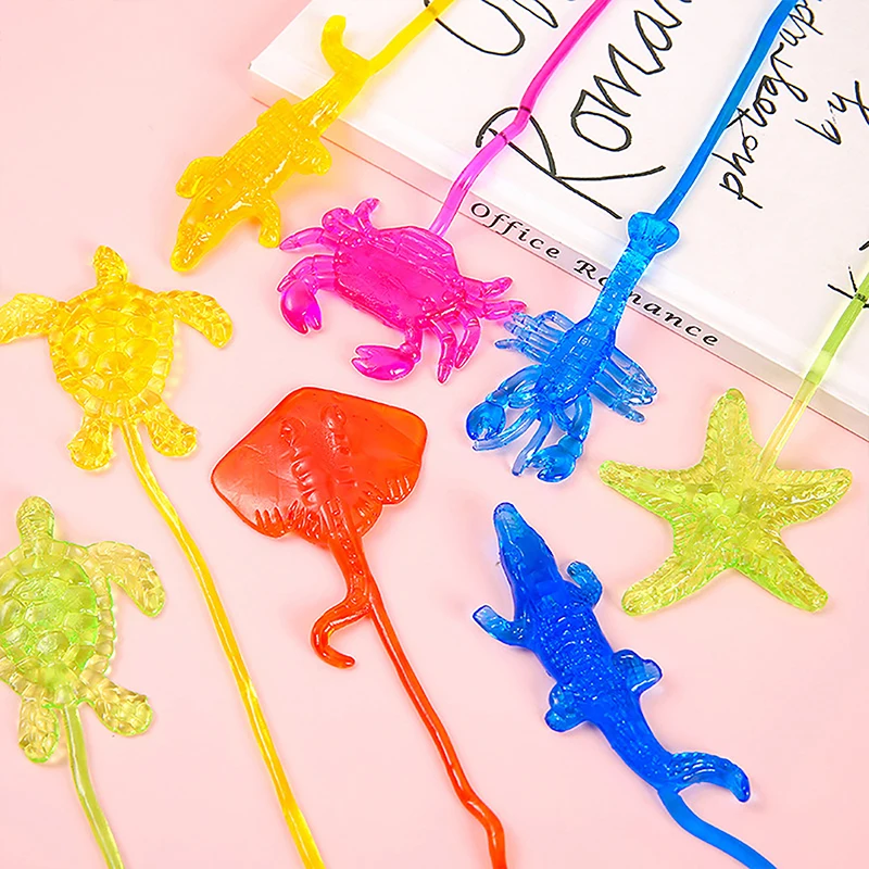 5Pcs-Sea-Animal-Elastic-Stretch-Sticky-Hand-Toy-Lobster-Crab-Starfish ...