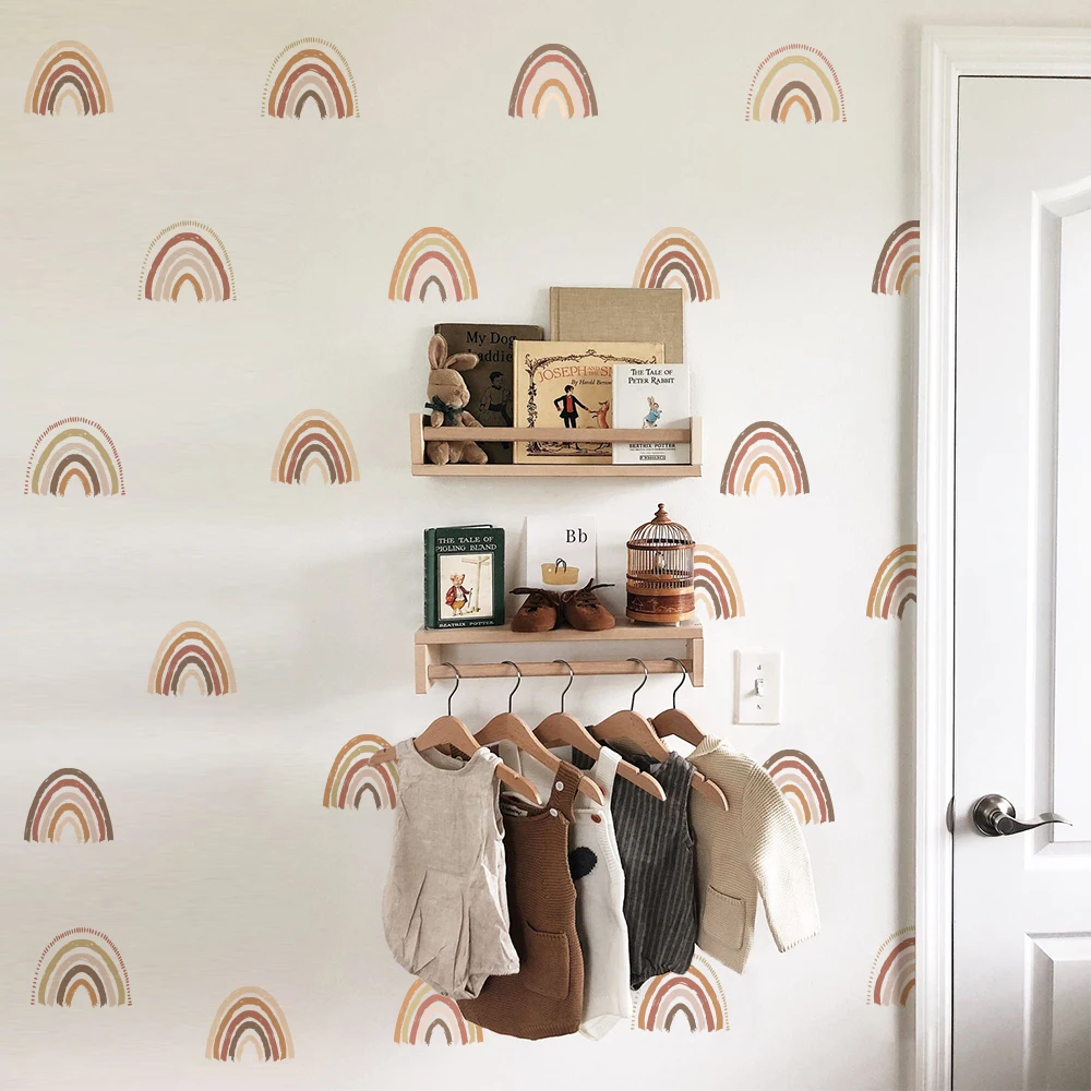 Funlife-Boho-Rainbow-Wall-Decals-Wall-Stickers-Wallpaper-Kids-Nursery ...
