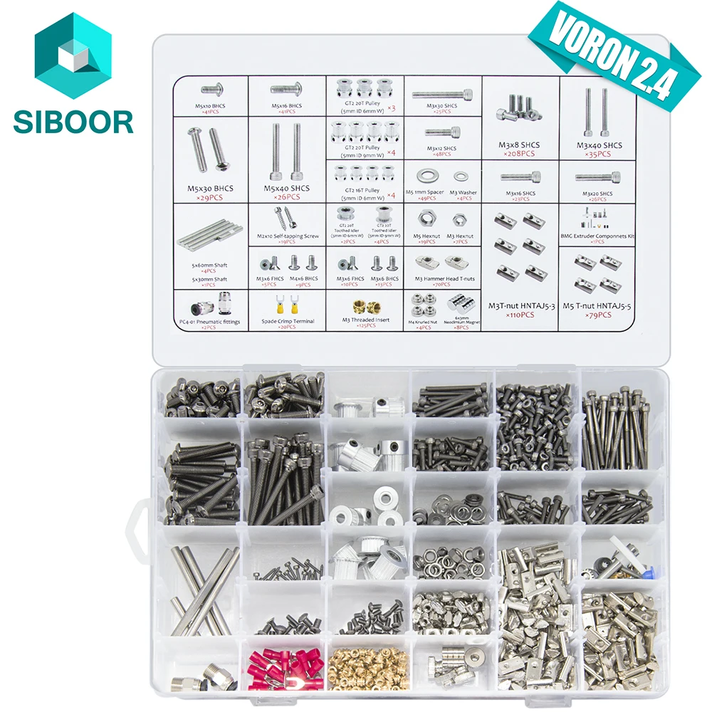 3D-Printer-V2-4-R2-DIY-Project-Fasteners-Screws-Nuts-Full-Kit-Voron-2-4 ...