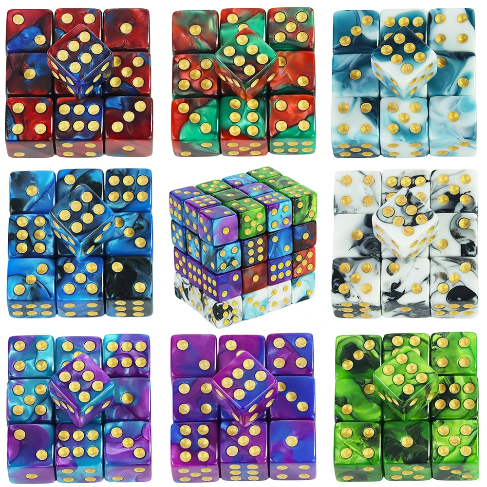 Premium-Quality-Square-Corner-Dot-D6-Dice-Set-for-Table-Board-Gaming ...