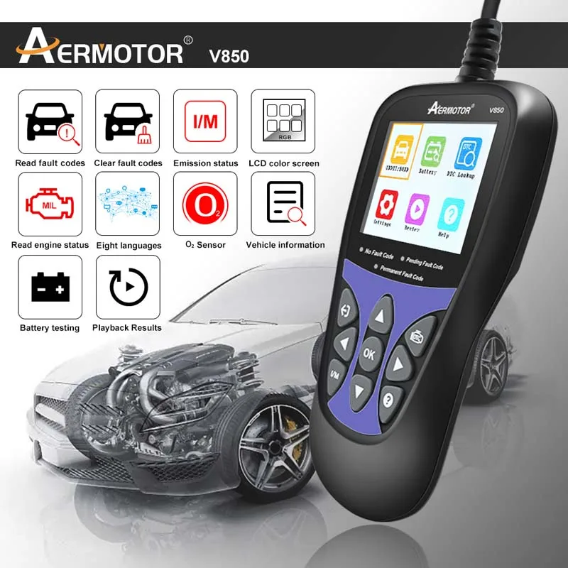 AERMOTOR v850 OBD2EOBD CODE READERE Car scanner 汽车故障扫描-阿里巴巴