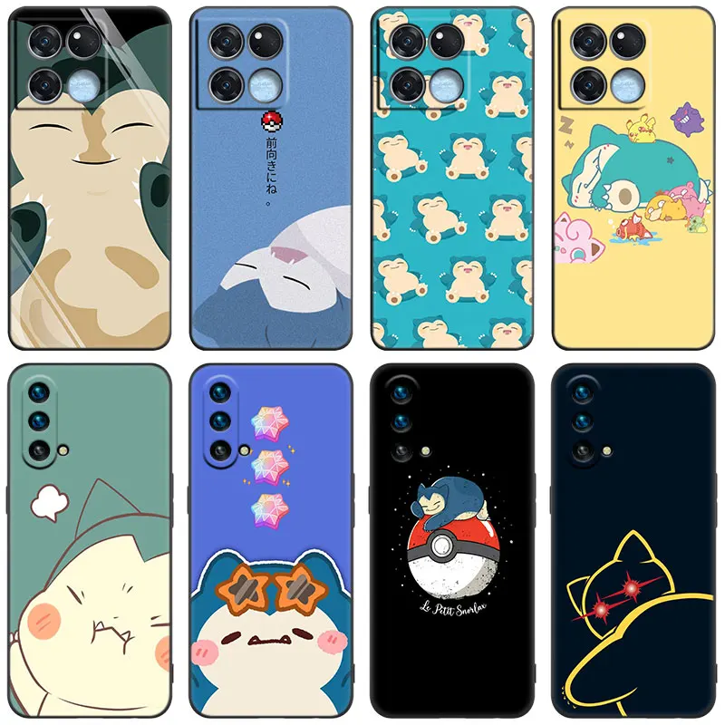 Snorlax Pokemon Black Phone Case For OnePlus 11R 10T 10R 9RT 8T ACE 2V ...