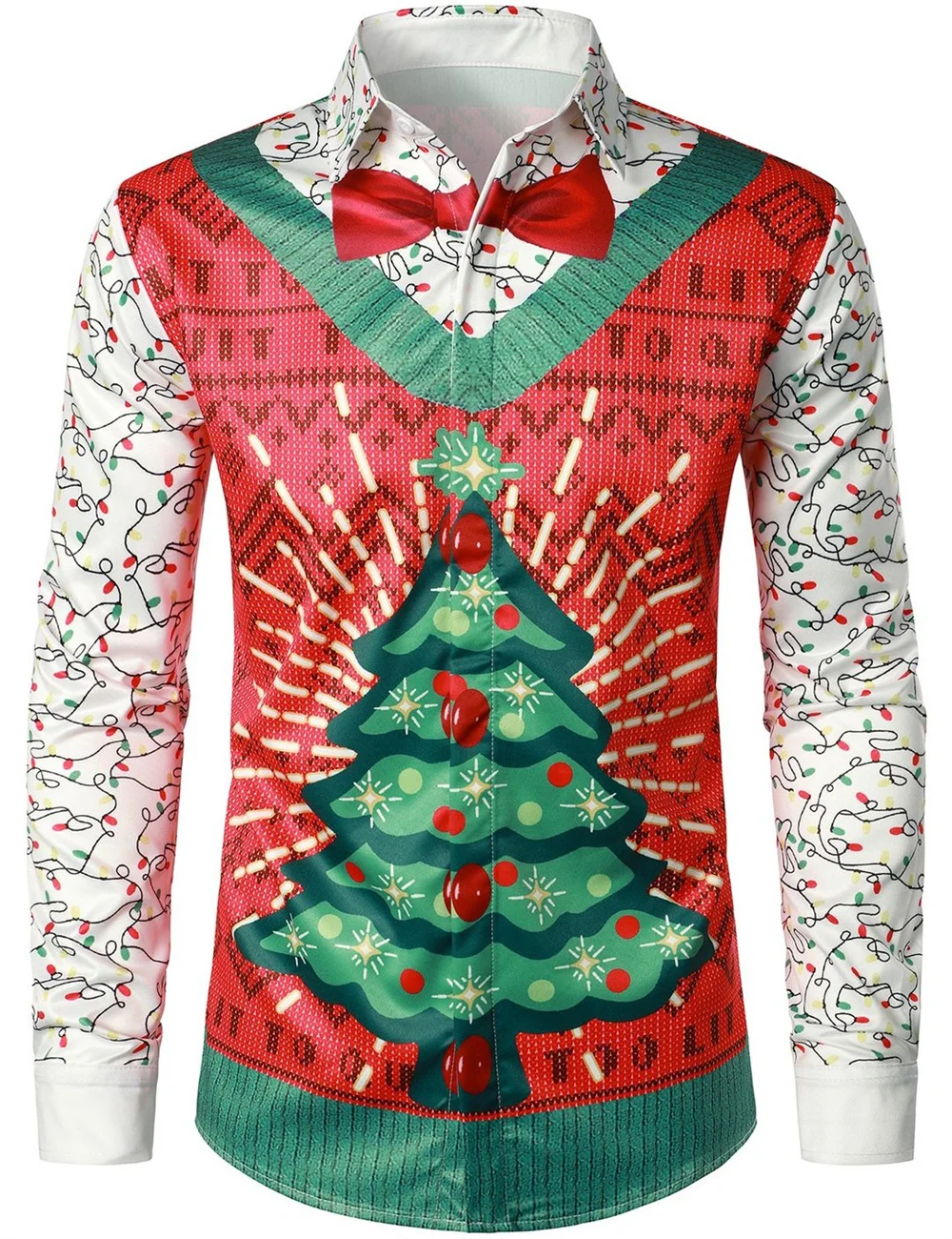Camisa-con-estampado-de-Santa-Claus-para-hombre-camisa-cl-sica-de-alta ...