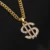 Hip Hop Rap Gold Color Us Dollar Pendant Necklace Chain Accessories ...