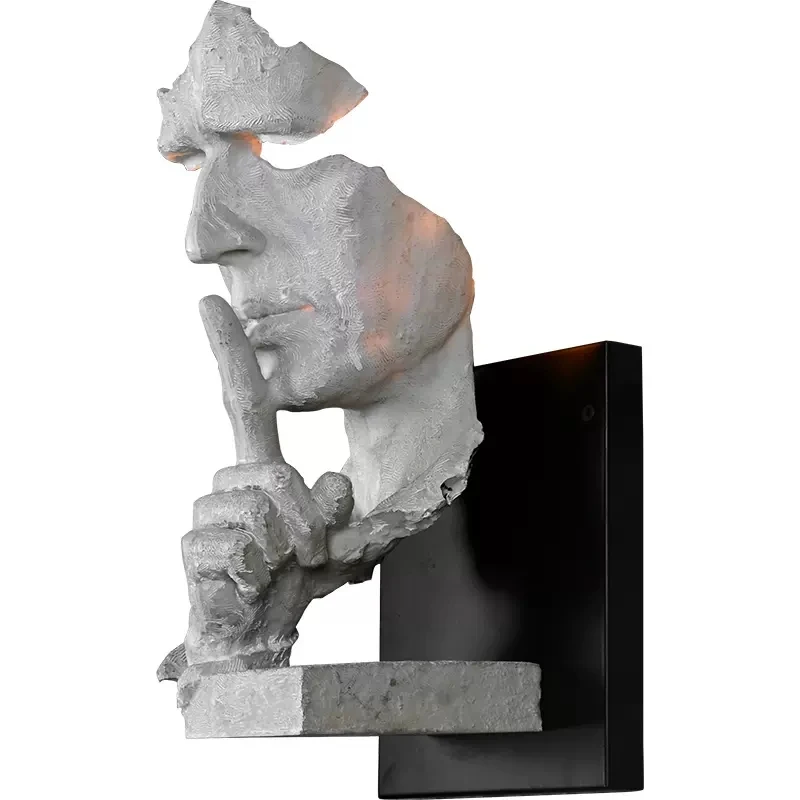 American-Retro-White-Face-Wall-Lamp-Vintage-Industrial-Wind-Resin-Led ...