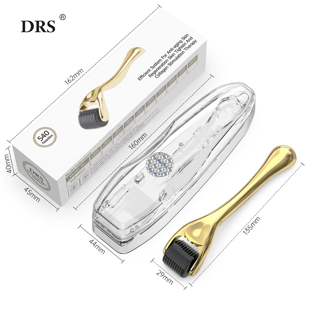Luxury-Golden-DRS-540-Derma-Roller-Micro-Needle-Mesotherapy-540-Pins ...