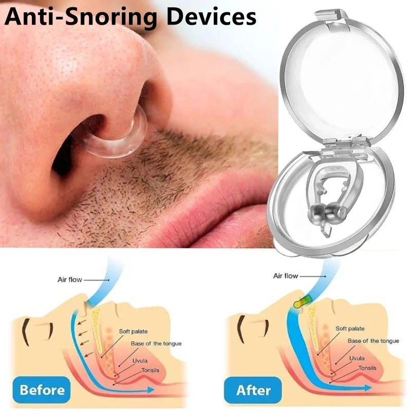 Magnetic-Anti-Snore-Device-Stop-Snoring-Nose-Clip-Easy-Breathe-Improve ...