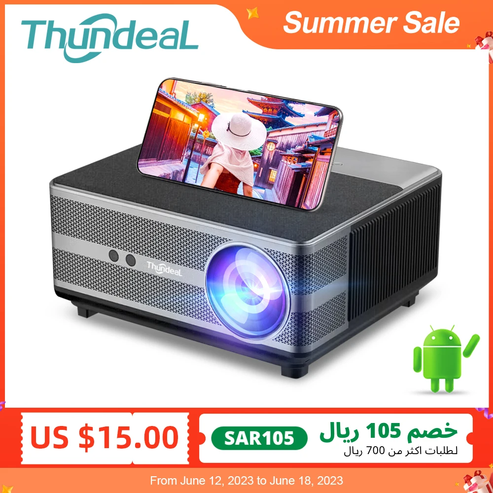 Thundeal 1080P Projector Wifi Full Hd Projector Led 2K 4K Tv Film Smart ...