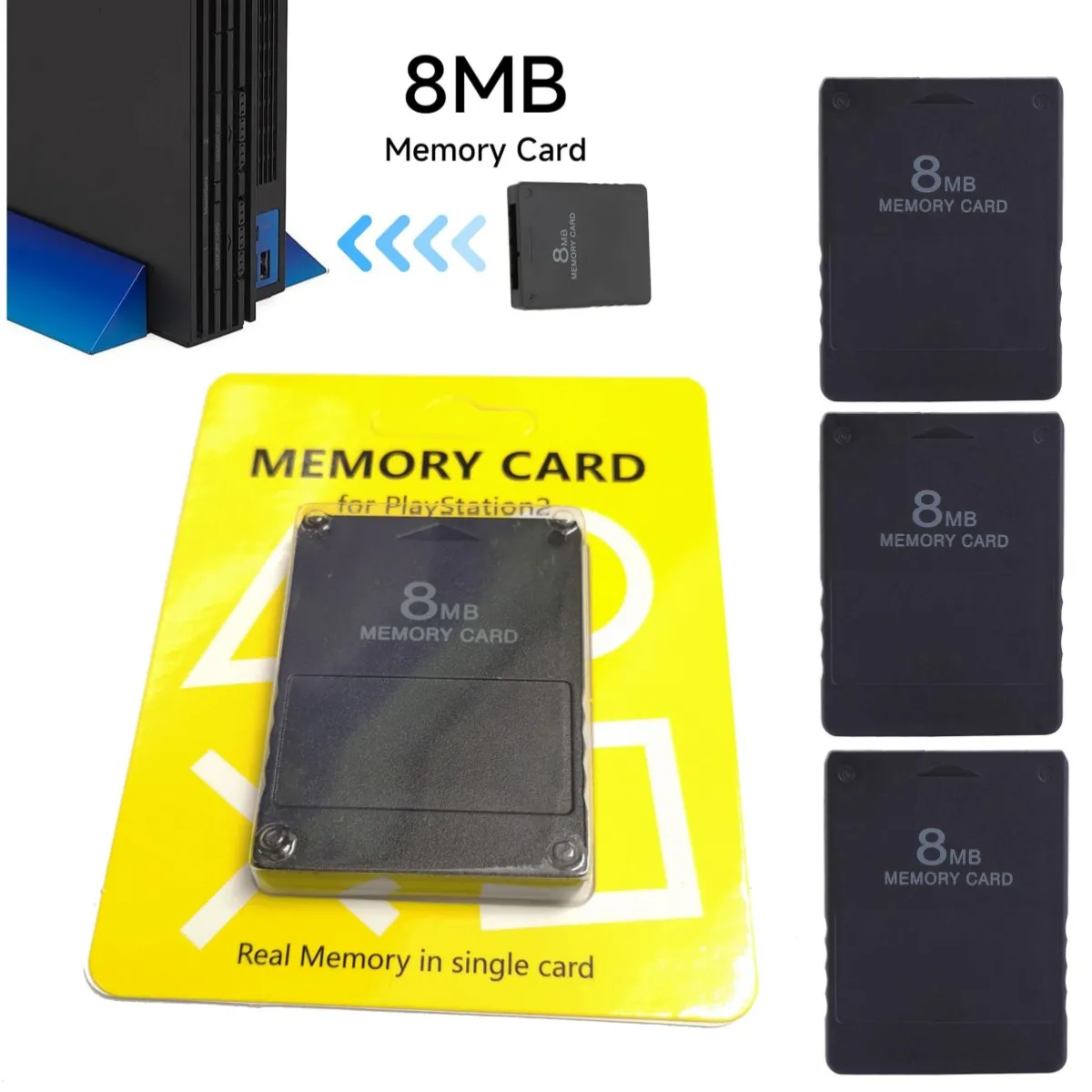 100 Uds venta al por mayor para PS2 8MB tarjeta de memoria tarjetas de ...